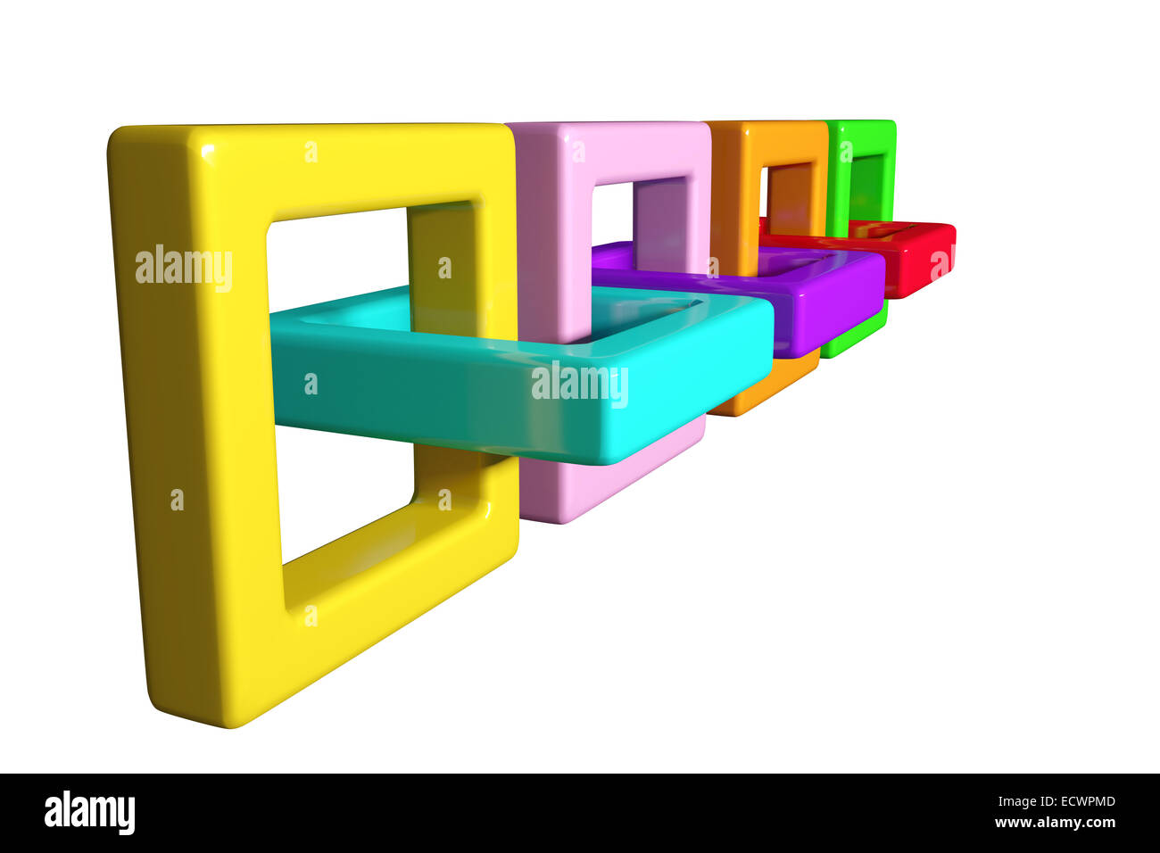 3d rendering of a colored abstract chain Stock Photo - Alamy