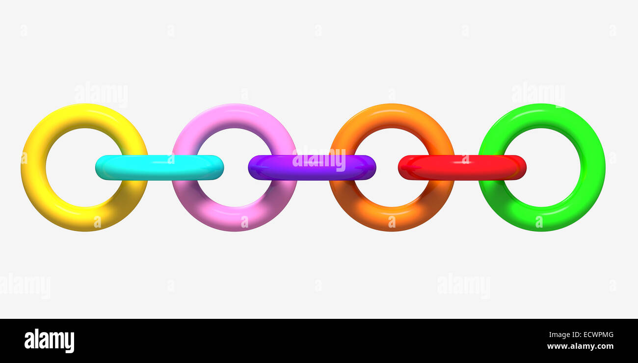3d rendering of a colored abstract chain Stock Photo - Alamy