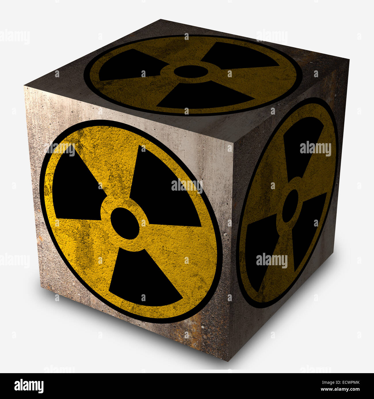 3d rendering of a box with a nuclear symbol Stock Photo - Alamy