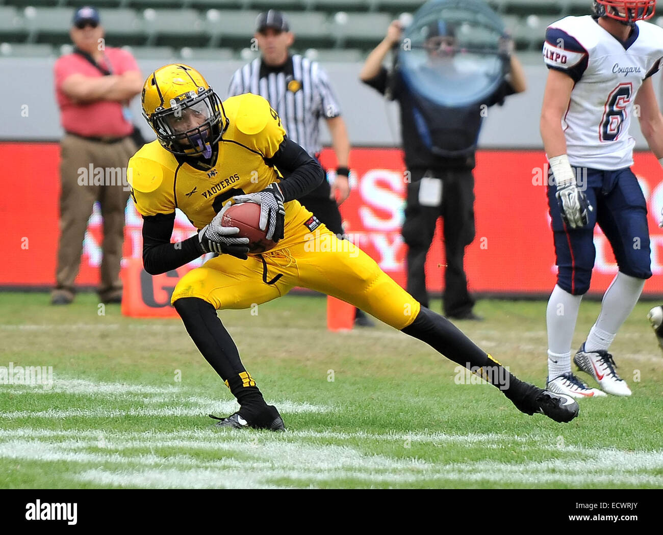 Carson, CA. 20th Dec, 2014. El Capitan Vaqueros WR Joseph Lachappa #9 ...