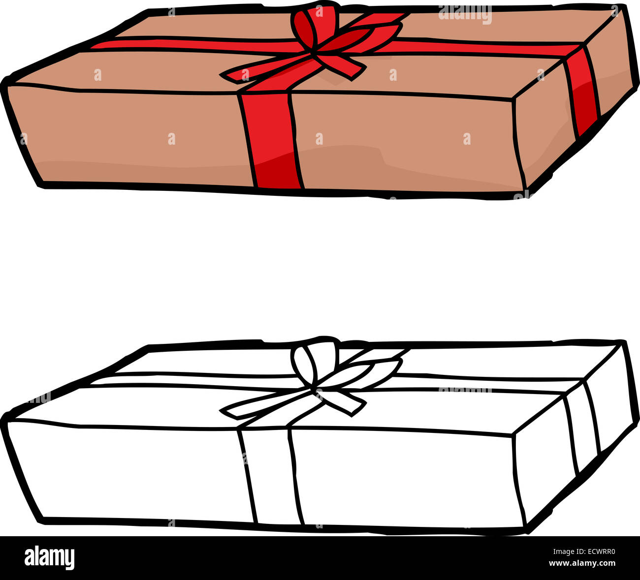 Isolated cartoon gift box with ribbon bow Stock Photo - Alamy