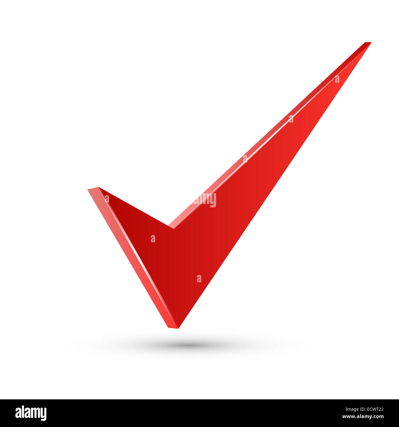 Realistic Vector 3D Red Check Mark Stock Photo - Alamy