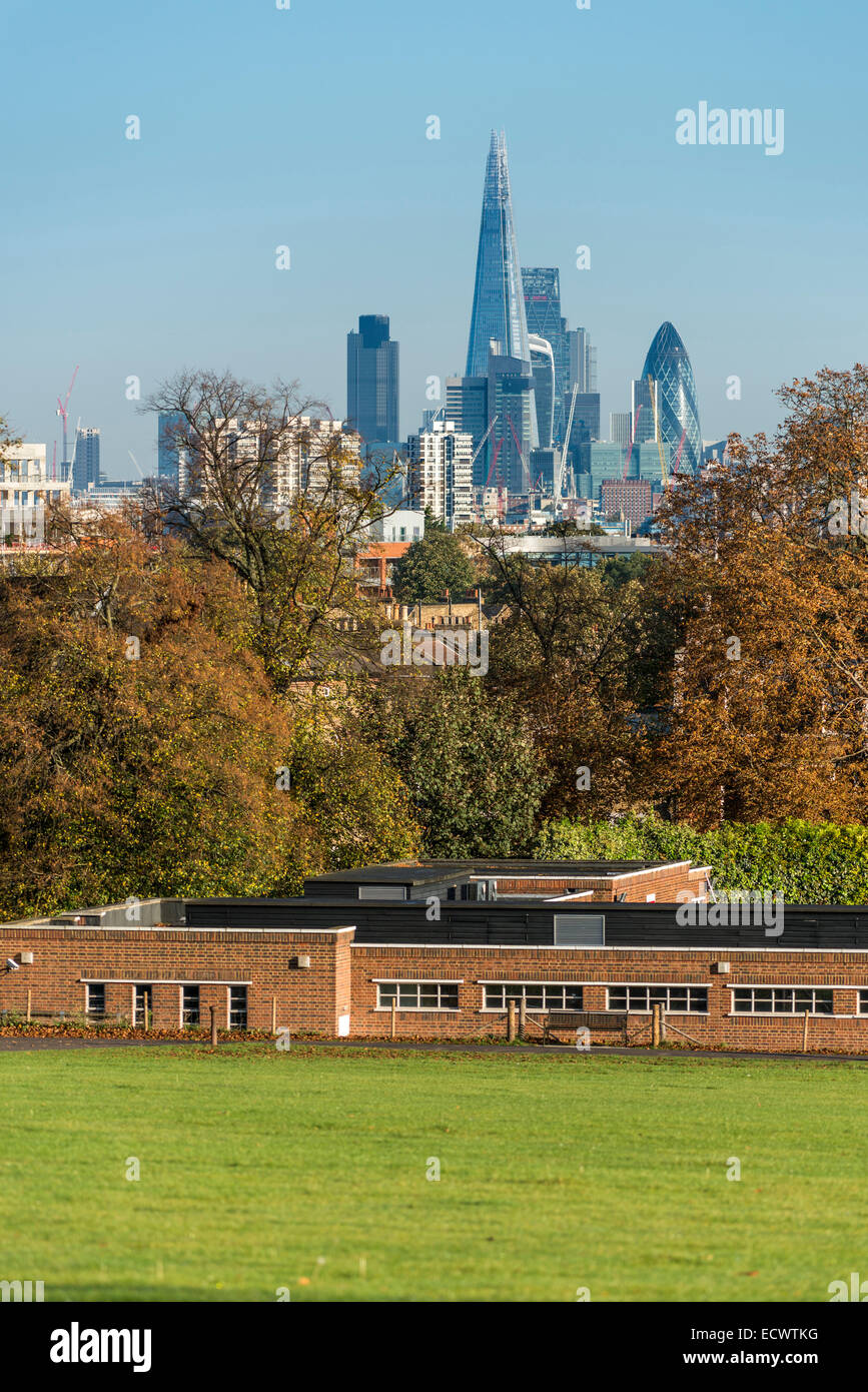 Views across Brockwell Park, Herne Hill to south London and the ...
