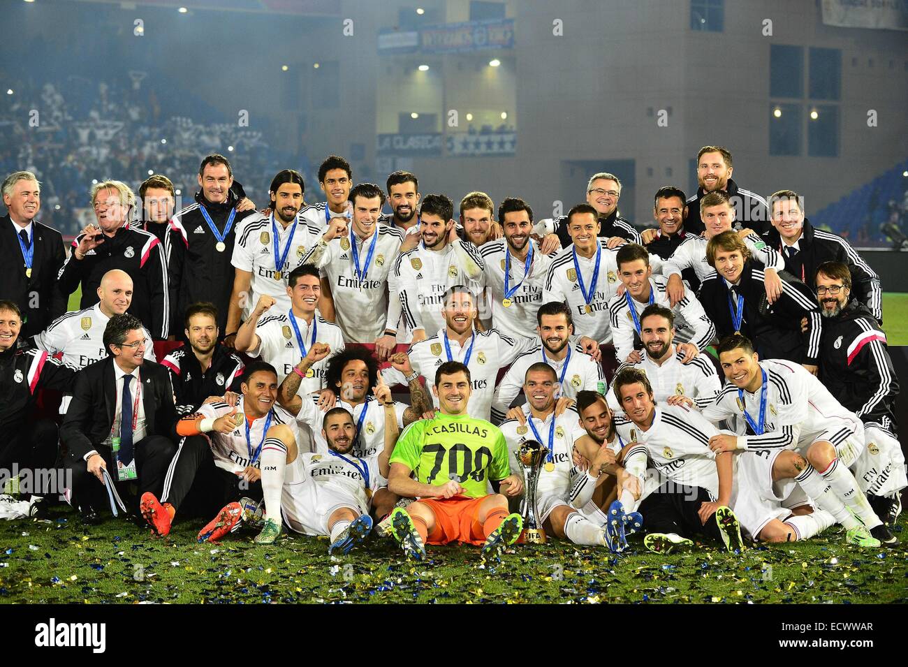 Marrakech, Morocco. 20th Dec, 2014. Real Madrid CF celebrating with the ...