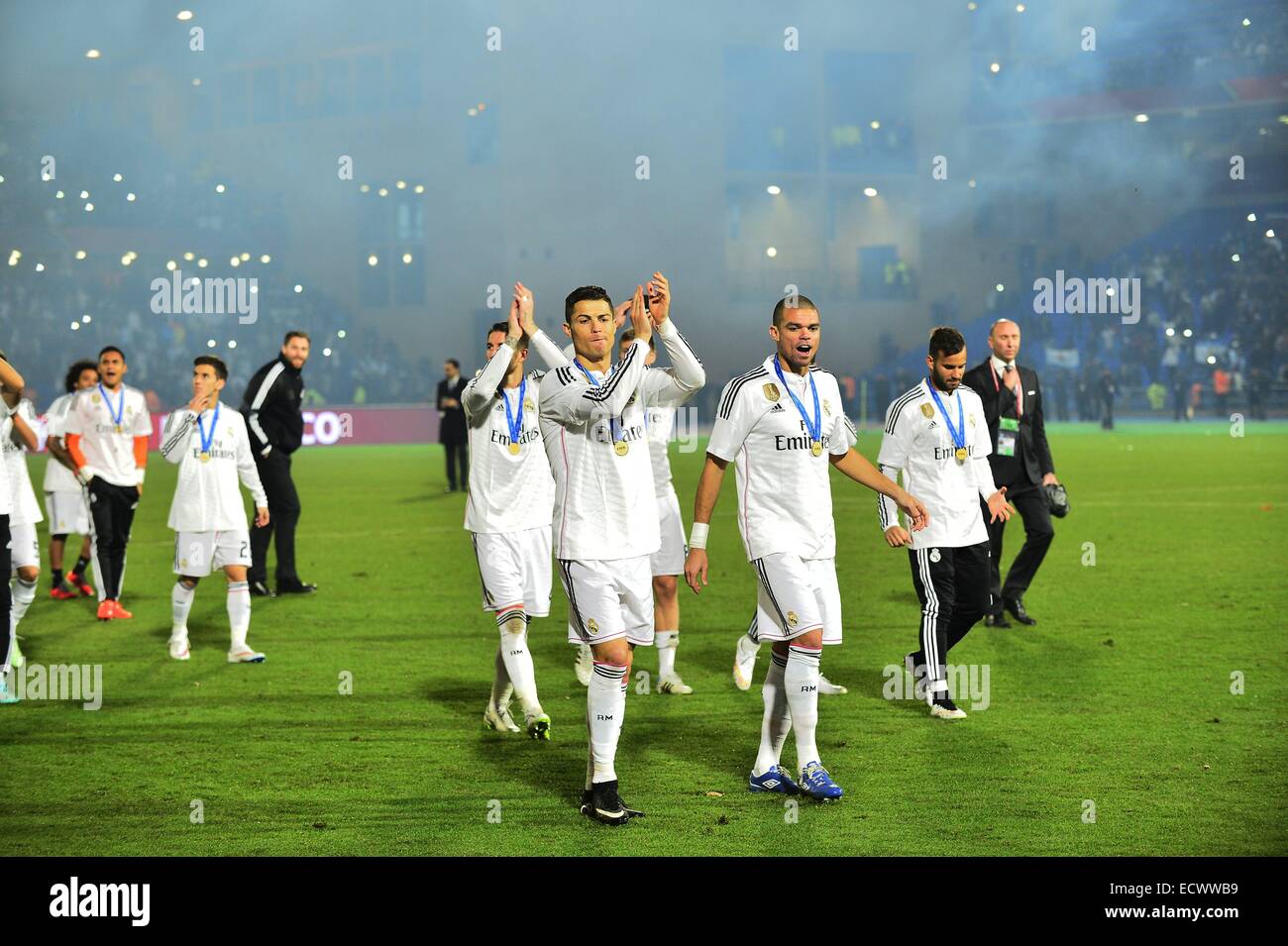 Marrakech, Morocco. 20th Dec, 2014. Real Madrid CF celebrating with the ...