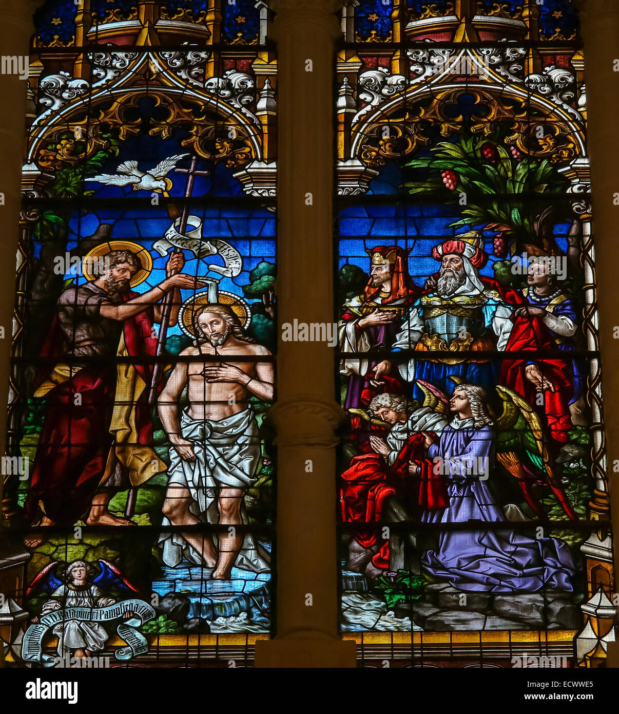 Jesus' baptism stained glass High Resolution Stock Photography and ...