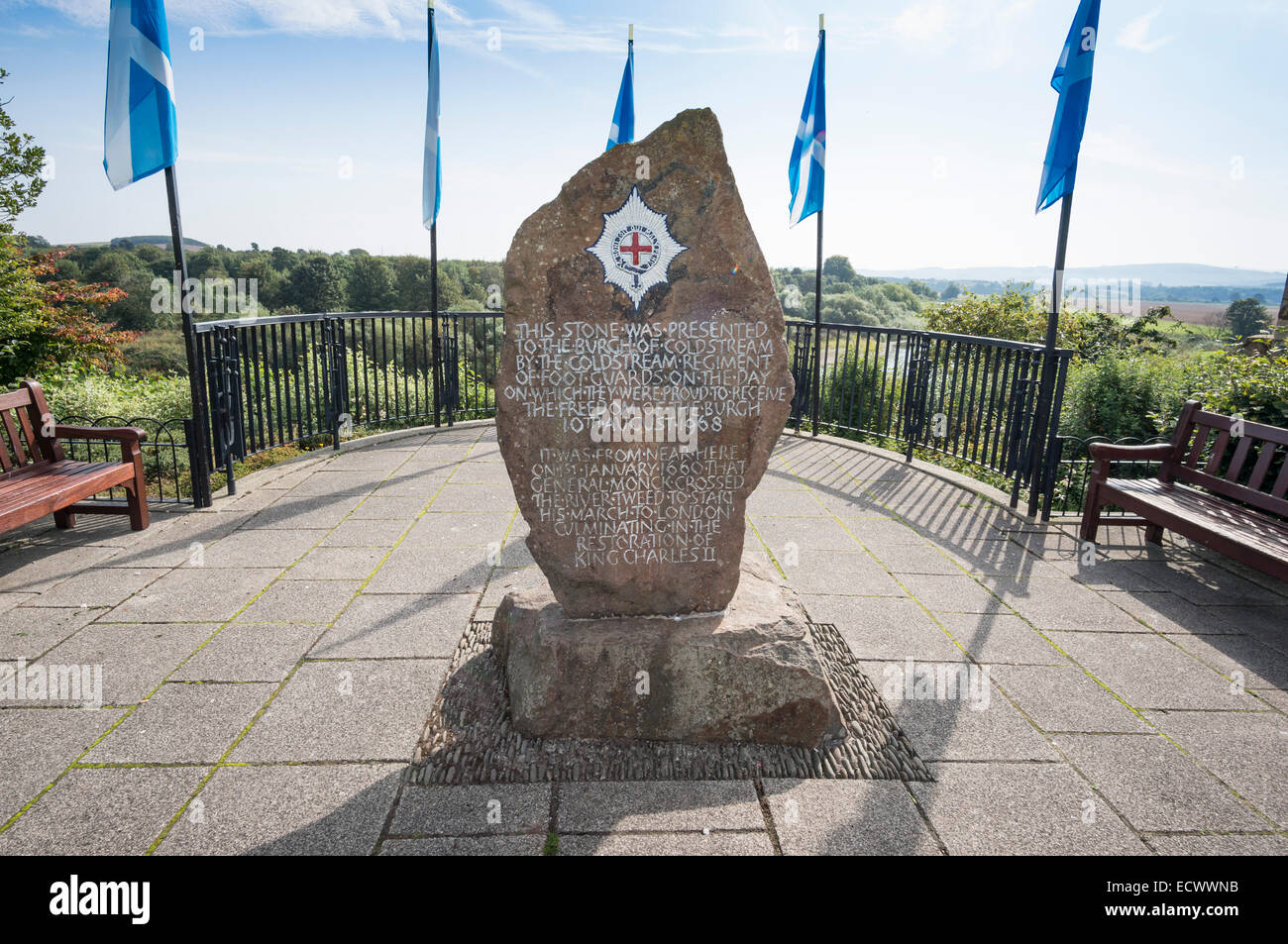Coldstream, Scottish Borders, Henderson Park, site of military memorial ...