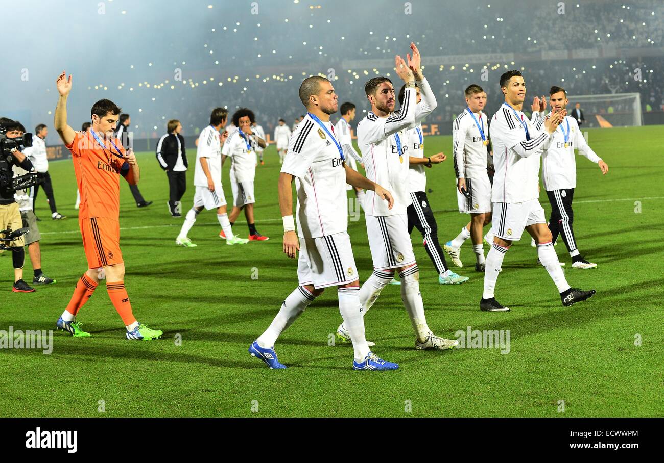 Marrakech, Morocco. 20th Dec, 2014. Real Madrid CF celebrating with the ...
