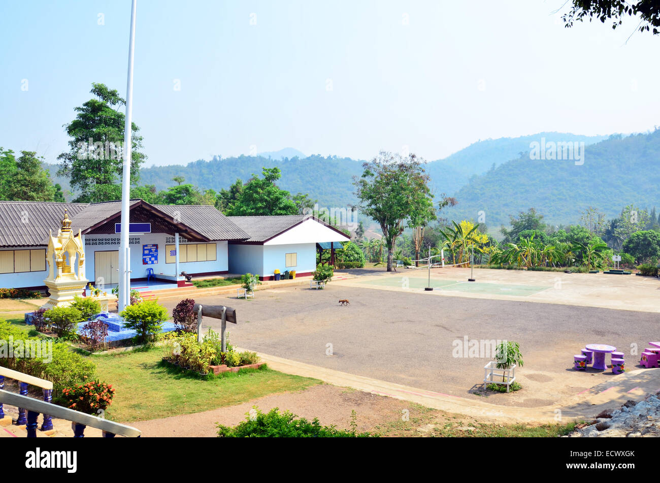 Children School Building at countryside in Thailand Stock Photo - Alamy