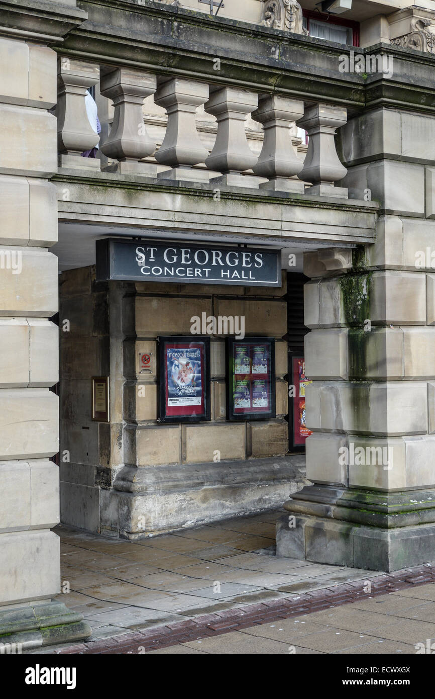 St Georges Concert Hall sign on Bridge Street in Bradford, West ...
