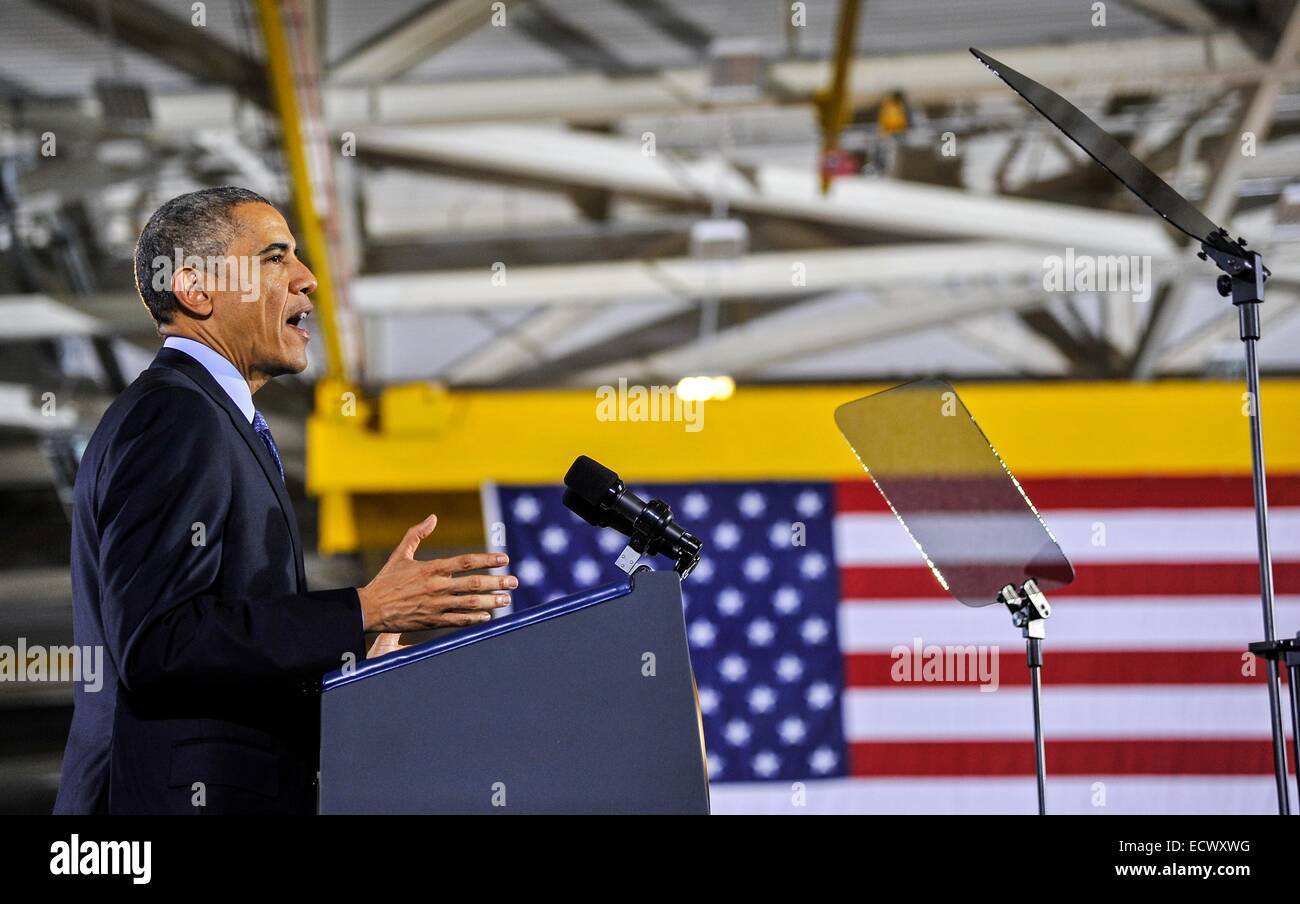 US President Barack Obama address service members marking the end of ...