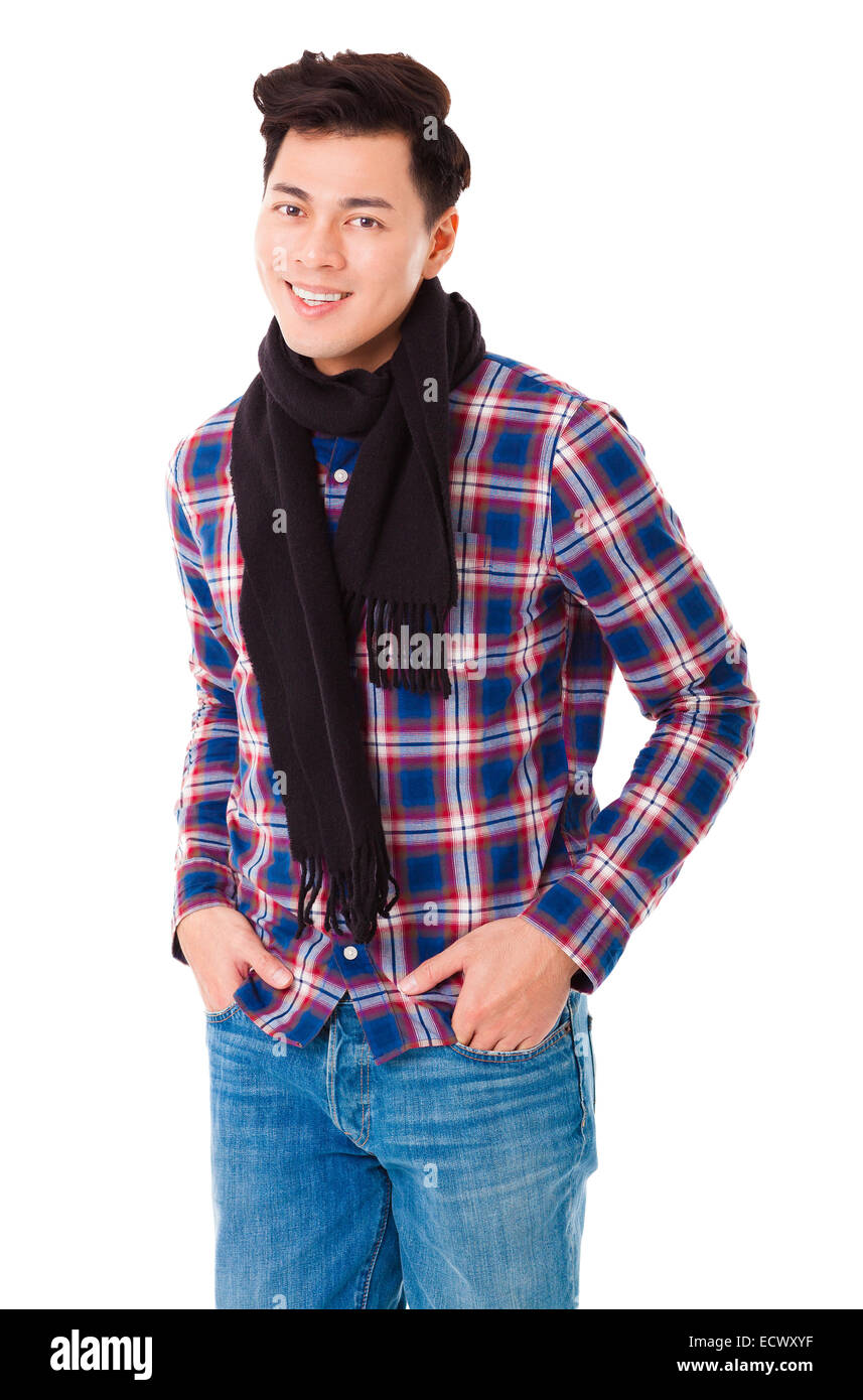 Confident young man smiling hi-res stock photography and images - Alamy