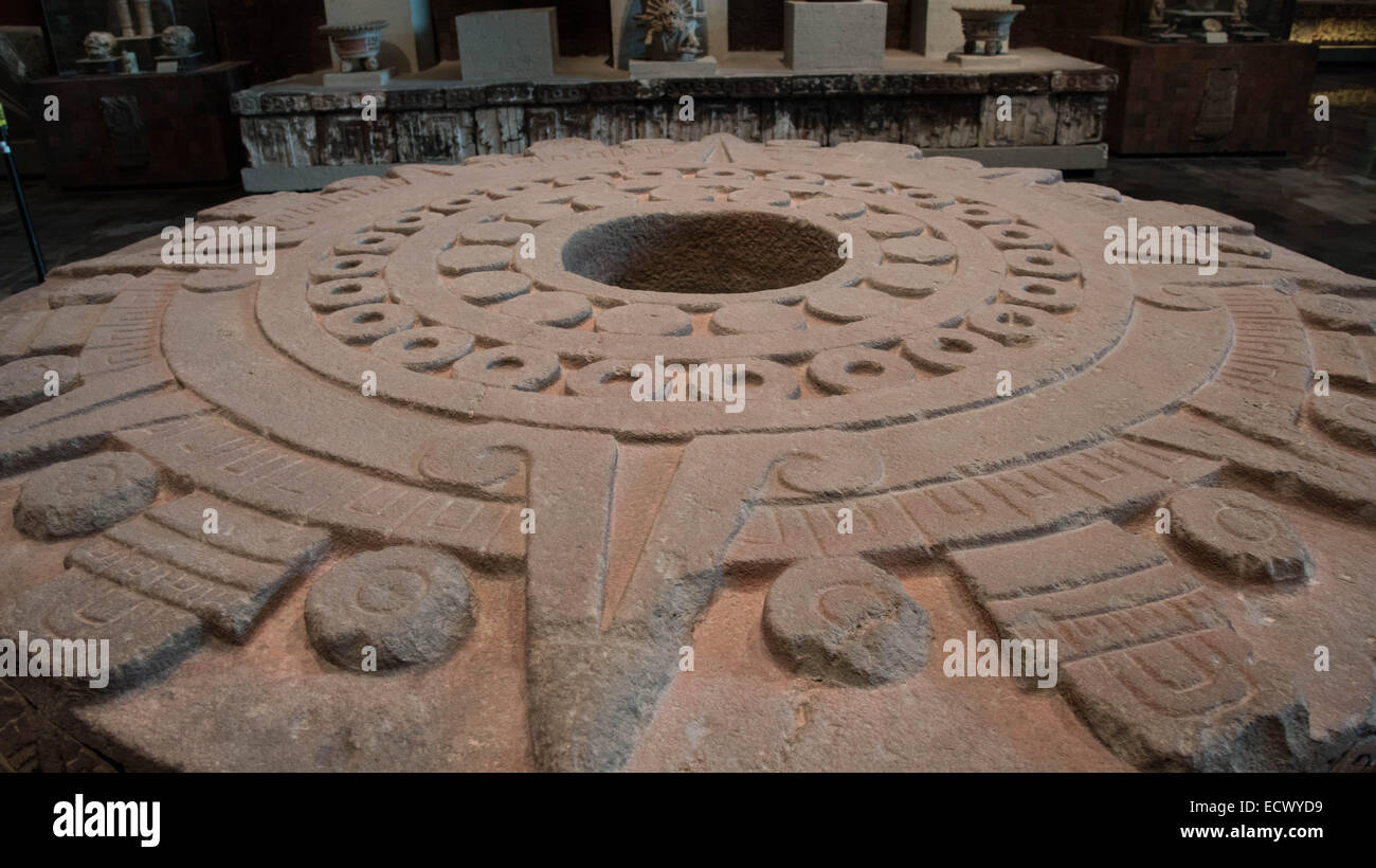 The National Museum of Anthropology,Mexico city,Mexico Tizoc Stone or ...