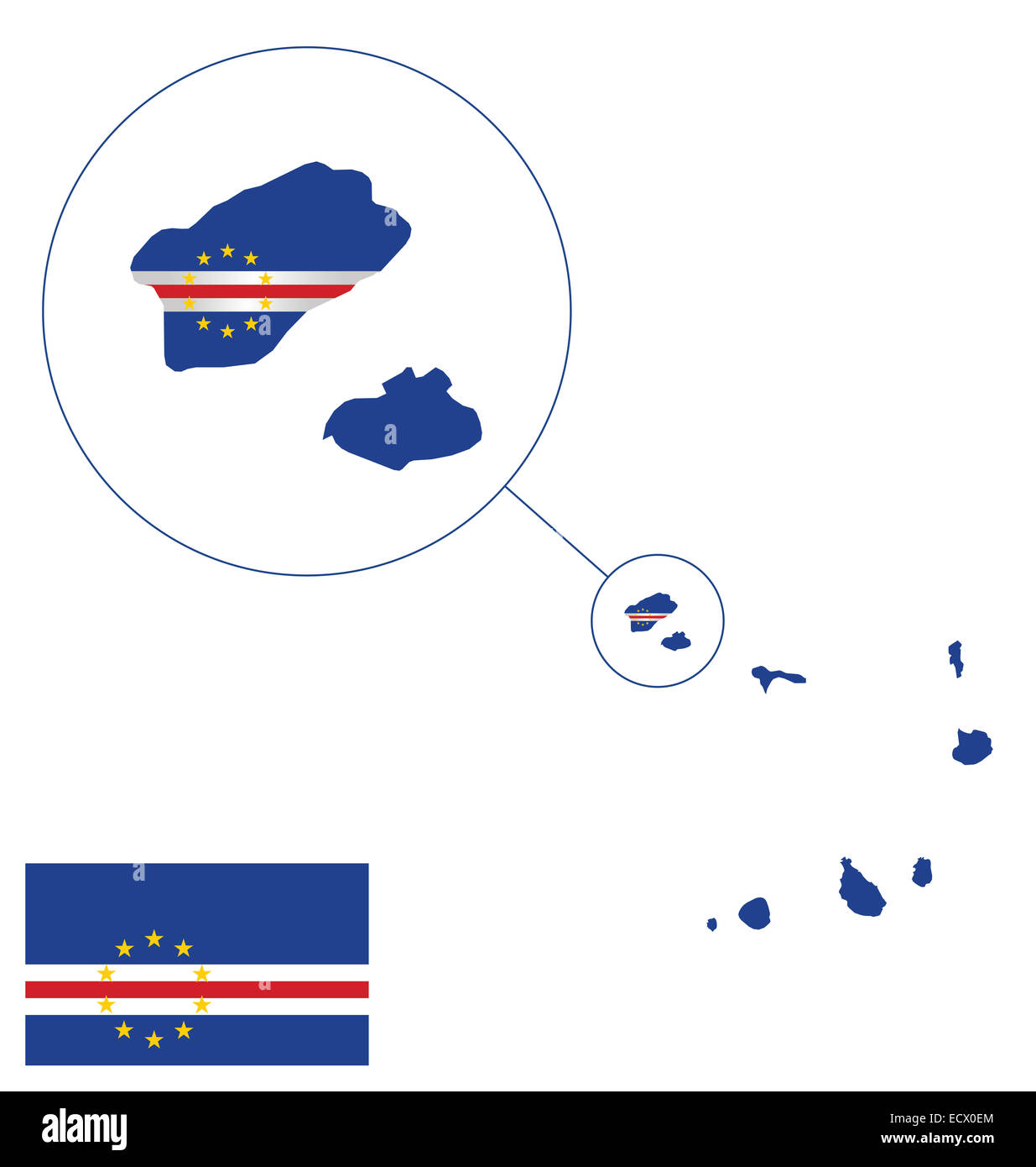 Cabo Verde Flag Map