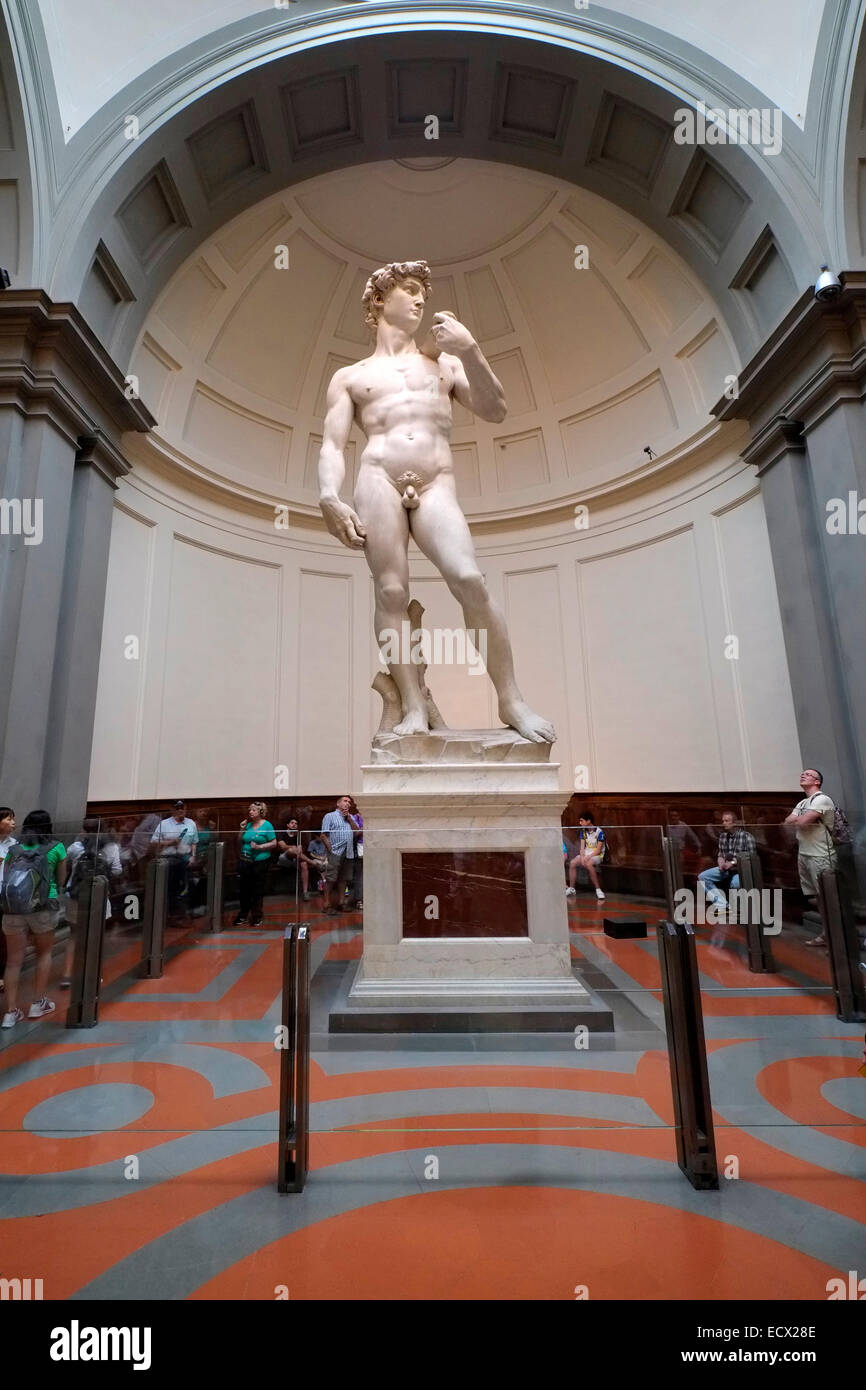 Statue of David Accademia Galllery Florence Italy IT Renaissance EU ...