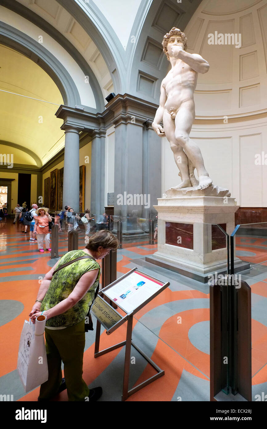Statue of David Accademia Galllery Florence Italy IT Renaissance EU ...