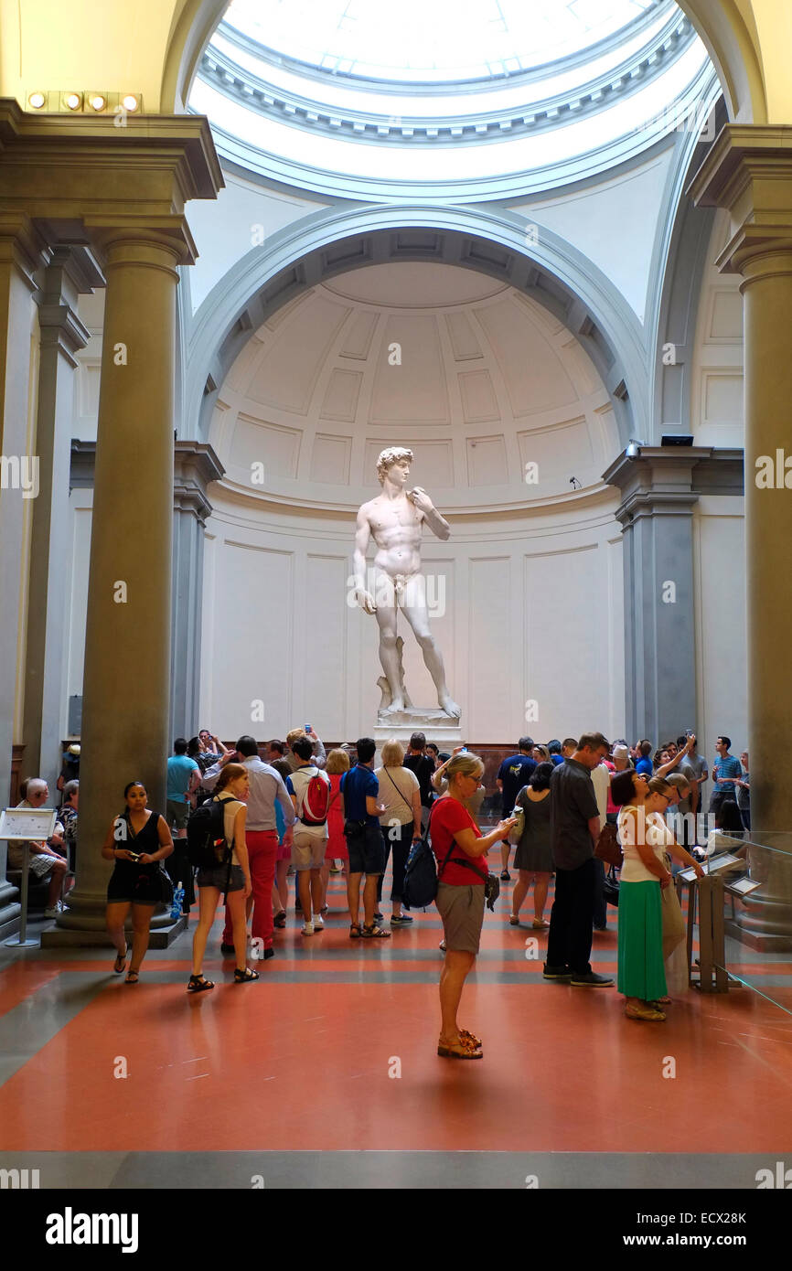 Statue of David Accademia Galllery Florence Italy IT Renaissance EU ...