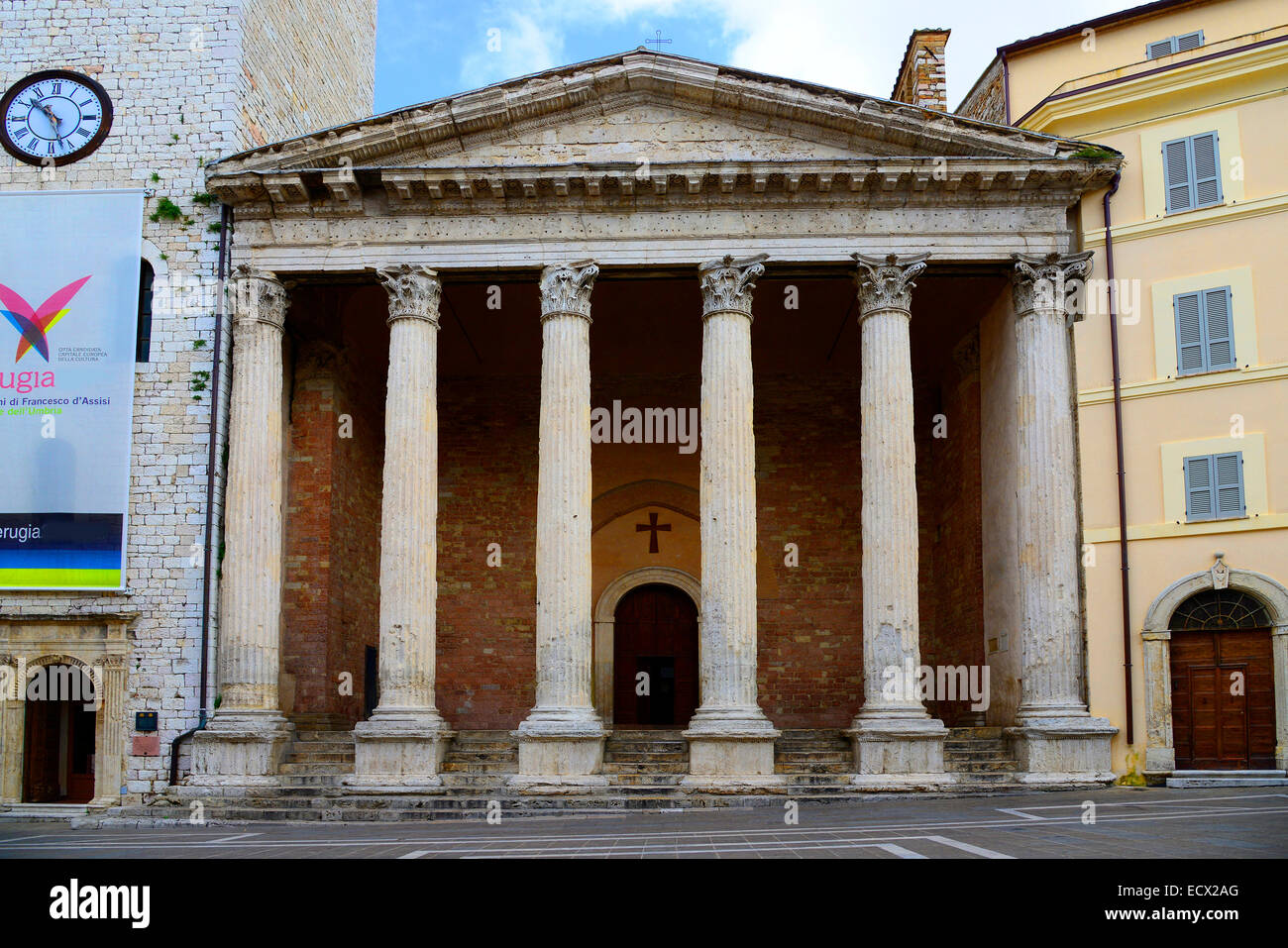 Minerva Temple Assisi Italy Tuscany Umbria IT EU Europe Stock Photo - Alamy