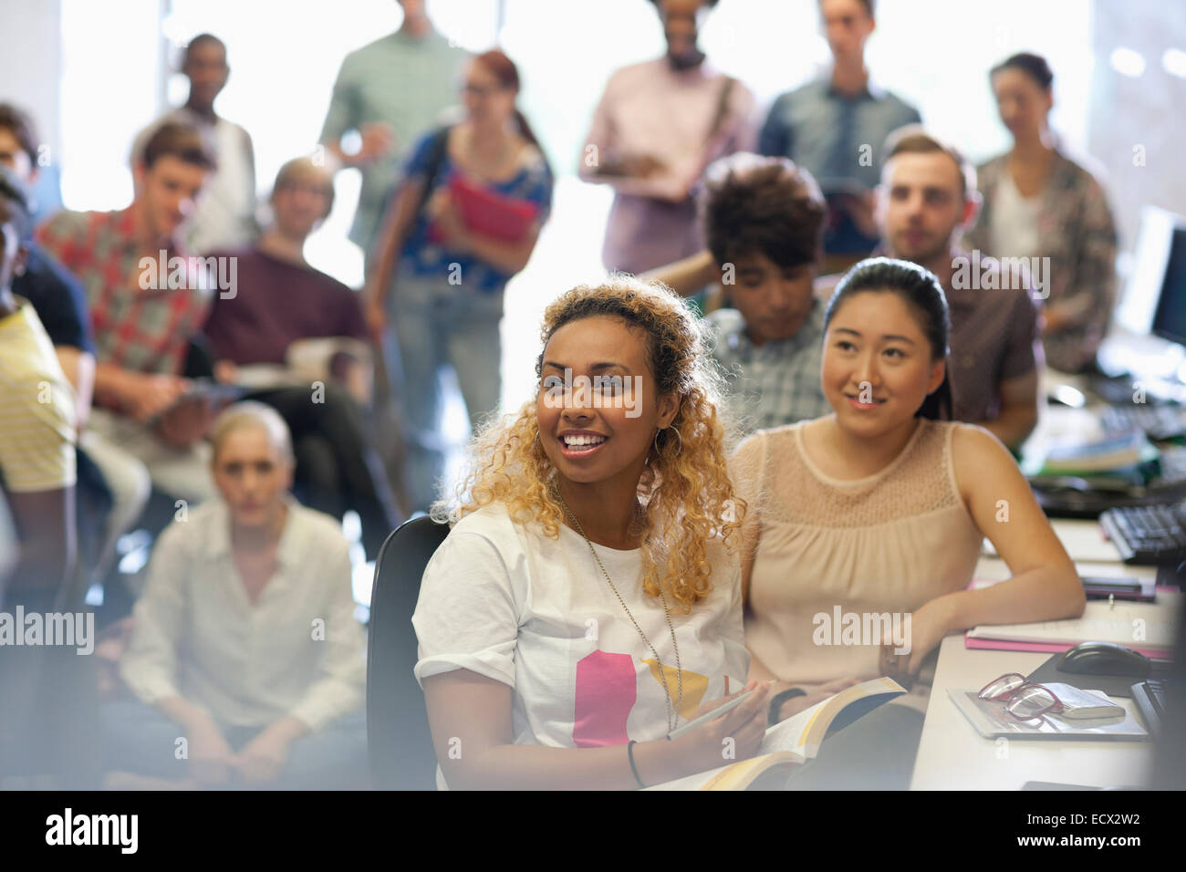 University students at seminar in IT classroom Stock Photo - Alamy