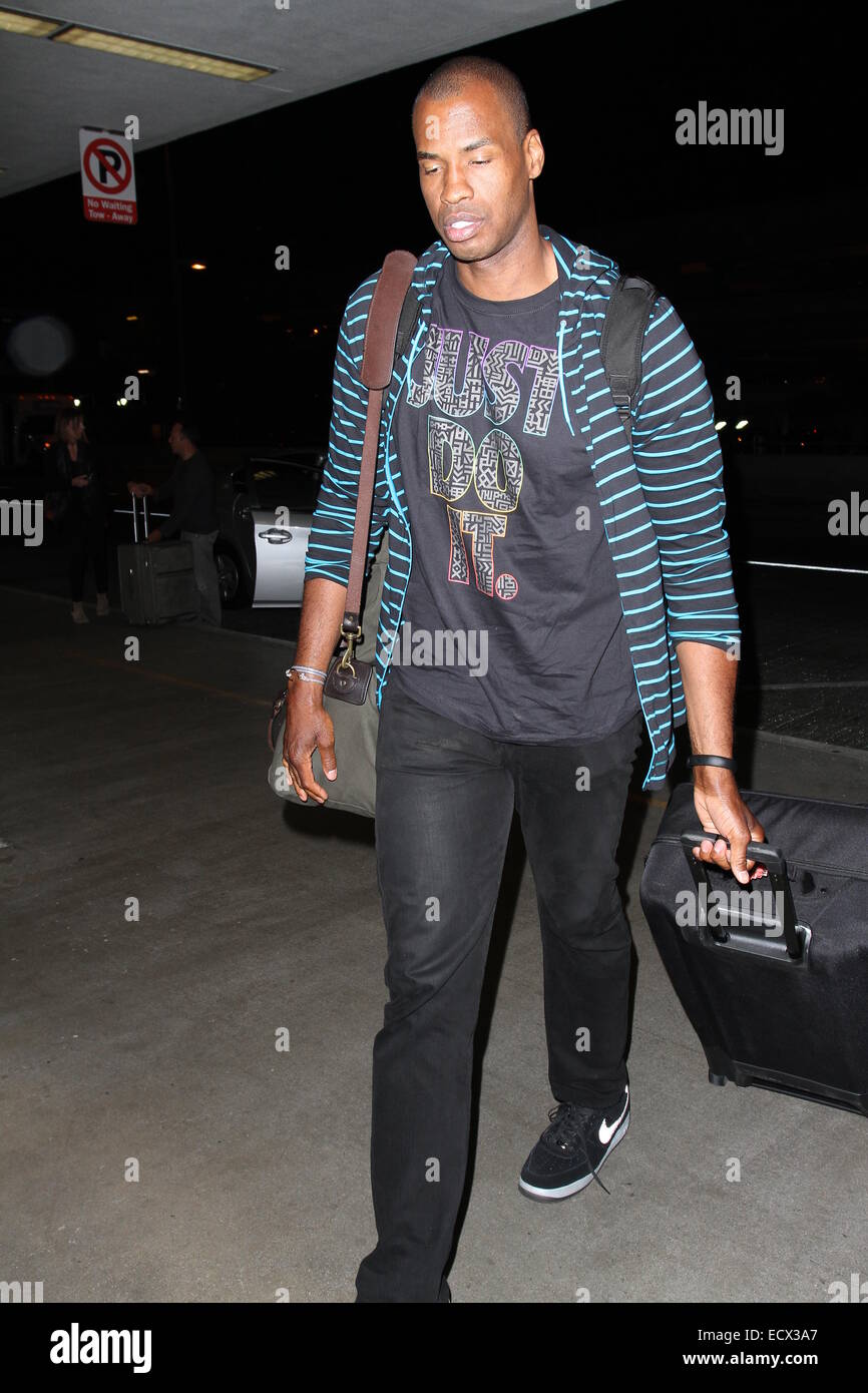 Brooklyn Nets player Jason Collins at Los Angeles International Airport ...
