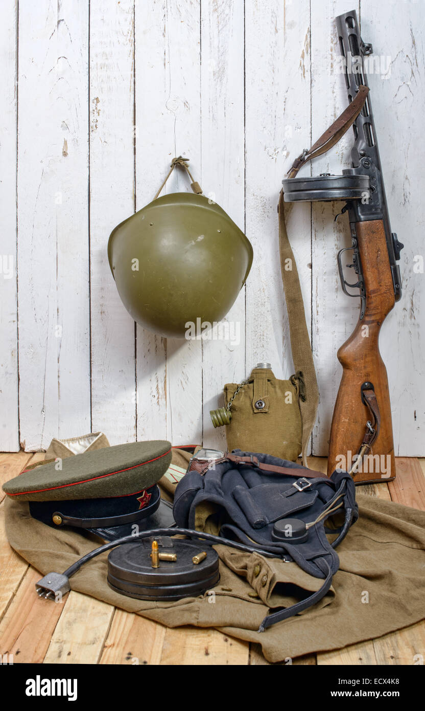 equipment of the Soviet soldier during World War II Stock Photo - Alamy