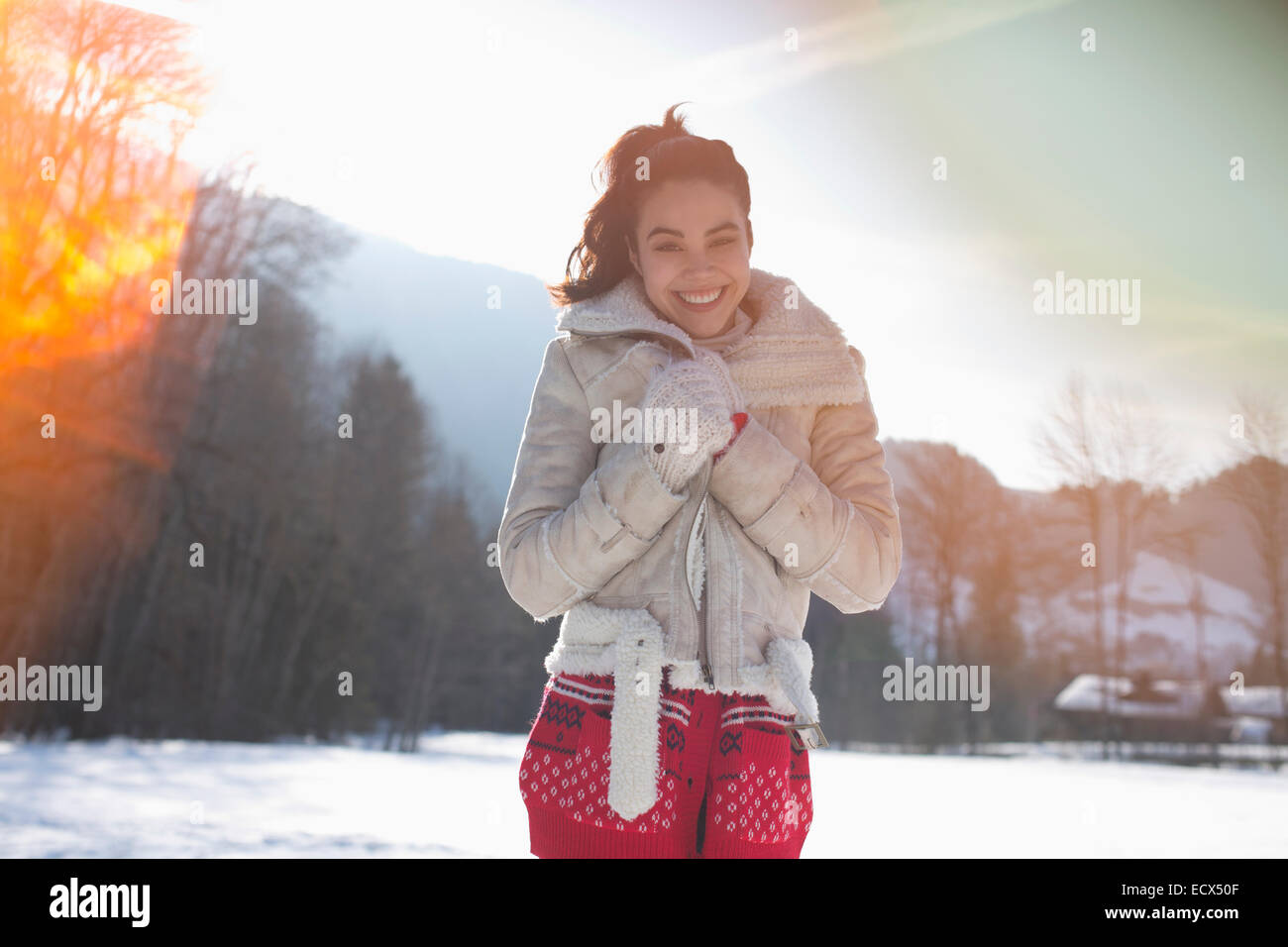 Portrait woman in snow hi-res stock photography and images - Alamy