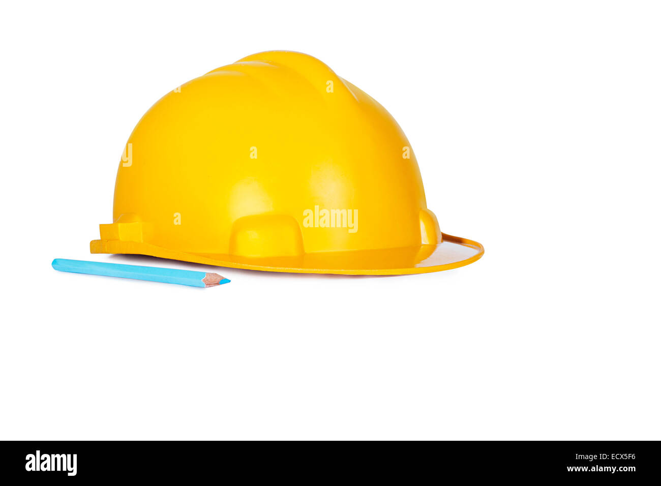 Drawing Pencil and Protective Helmet Nobody Stock Photo - Alamy