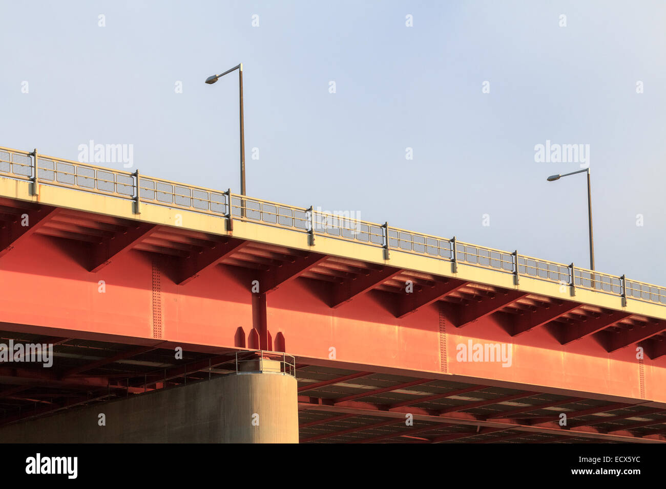 A strong steel car highway bridge at sunset in Vienna Stock Photo - Alamy