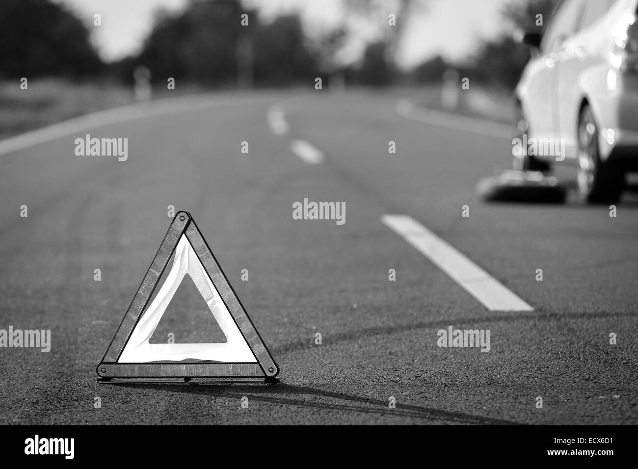 Red triangle of a car Stock Photo - Alamy