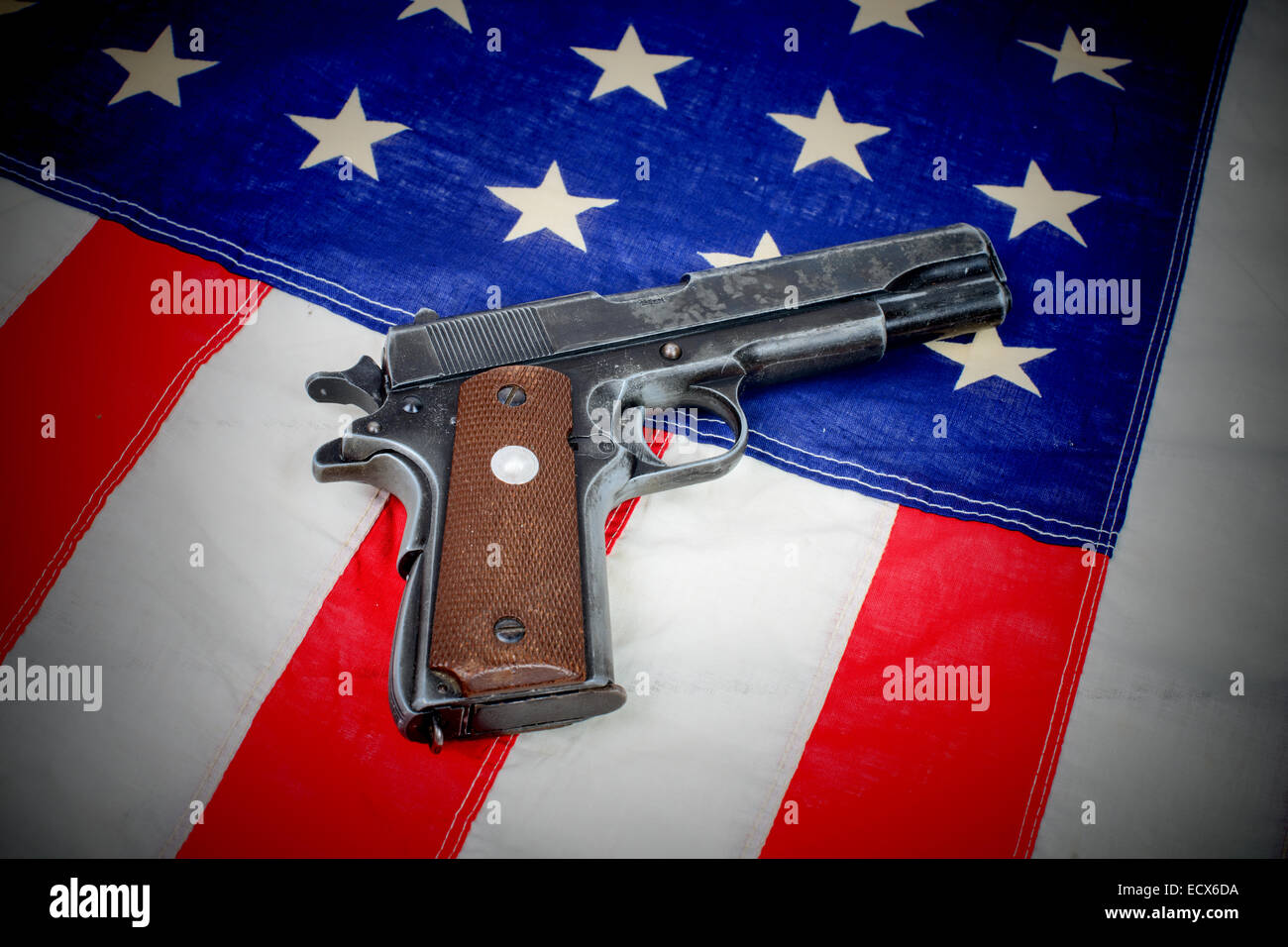 American flag on handgun hi-res stock photography and images - Alamy