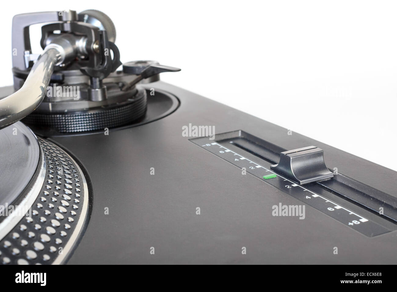Pitch adjustment knob of a classic DJ turntable Stock Photo - Alamy