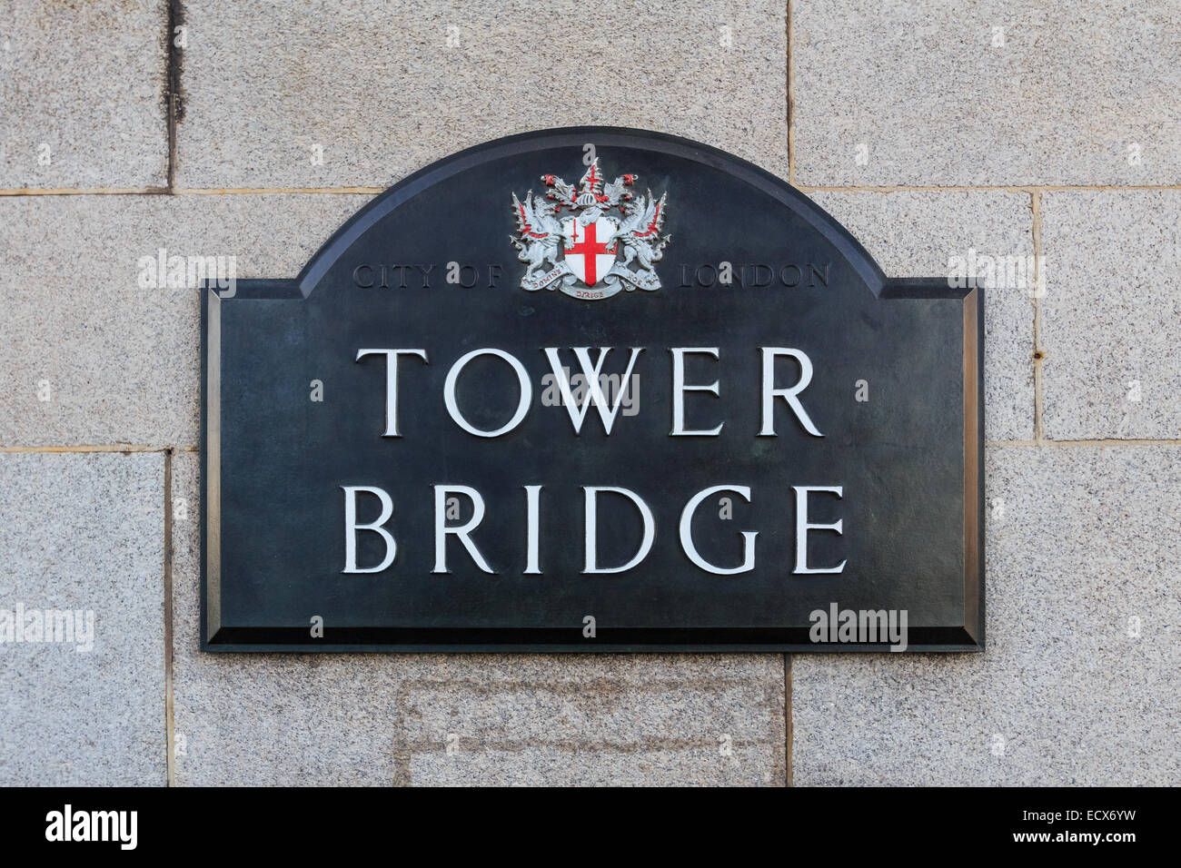A label on the tower bridge in the city of London Stock Photo - Alamy