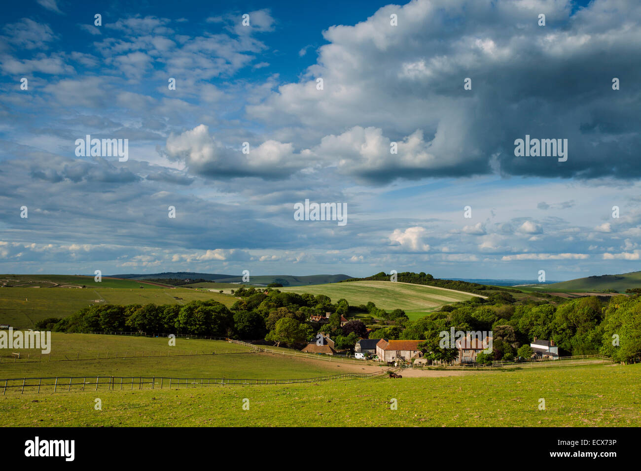 The hamlet of Telscombe nestled within the South Downs in East Sussex ...