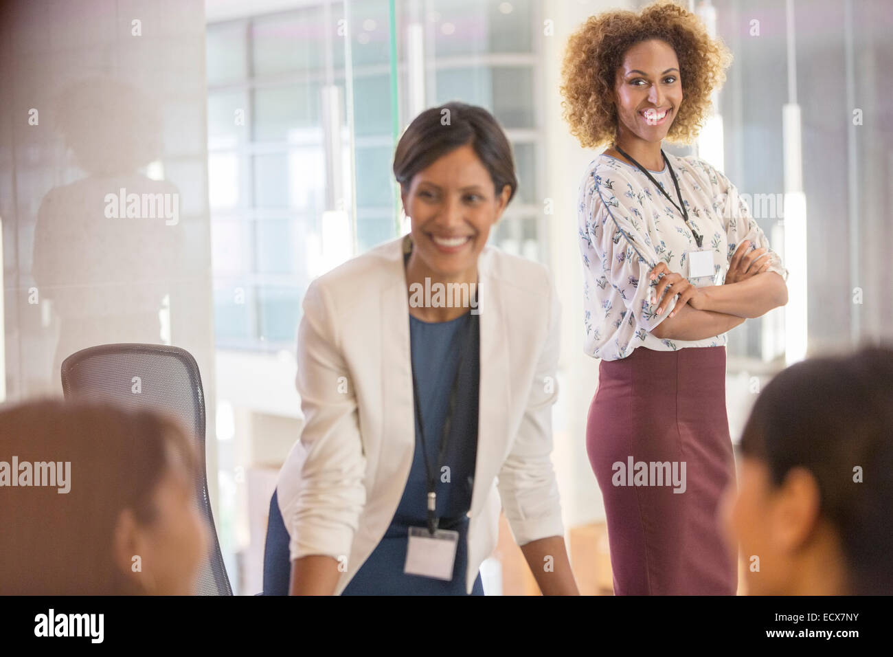Corporate lady standing arms hi-res stock photography and images - Alamy