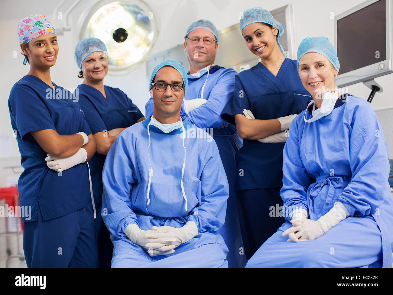 Group portrait of surgeons in hospital Stock Photo - Alamy