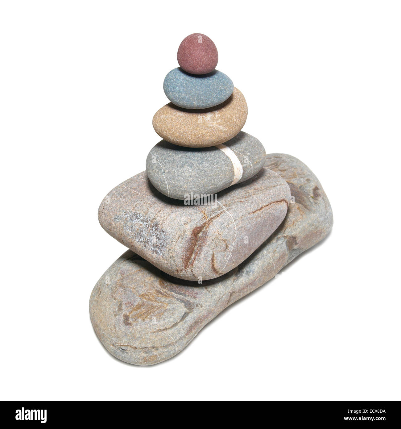 Pyramid of stones isolated on white Stock Photo - Alamy