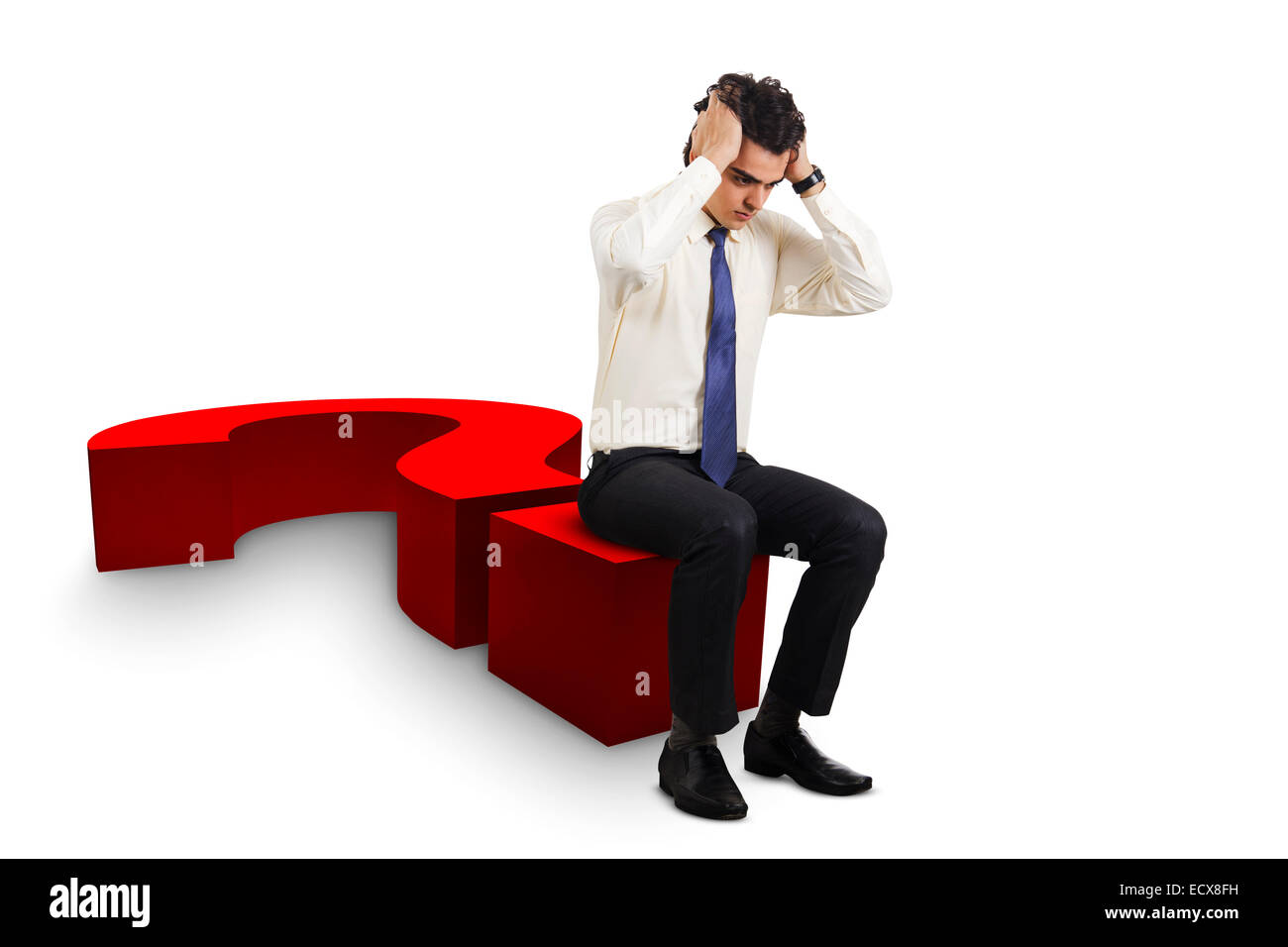 Stressed anxiety headache man Cut Out Stock Images & Pictures - Alamy