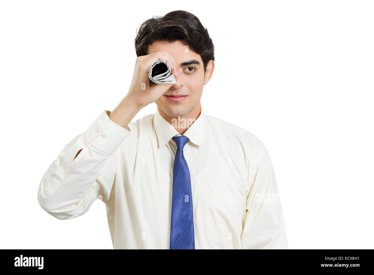 Business man telescope hi-res stock photography and images - Alamy