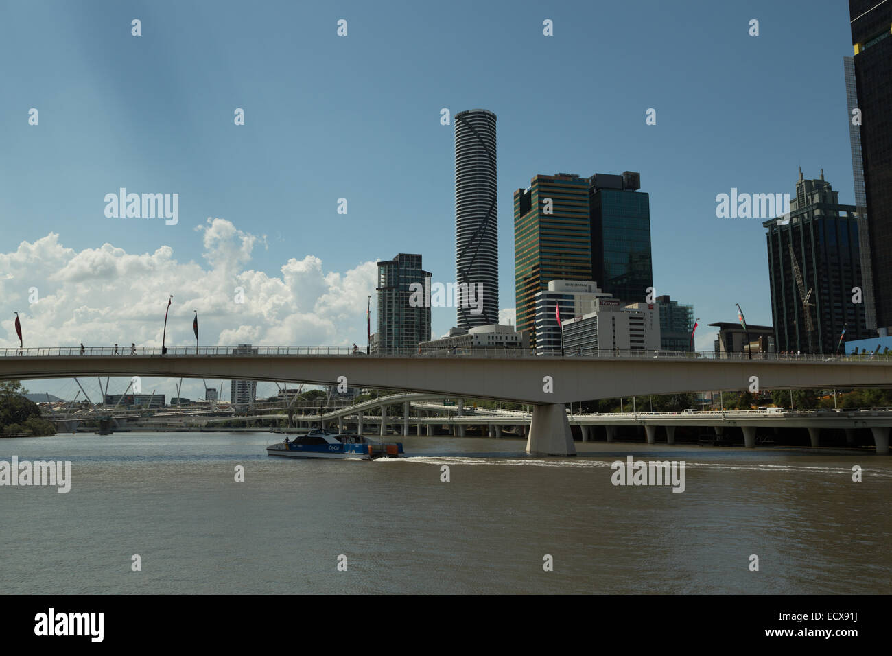 A photograph of some high rise buildings in Brisbane, on the Brisbane ...