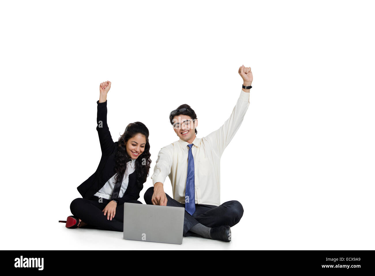 2 indian Business Employee Colleague laptop working Stock Photo - Alamy