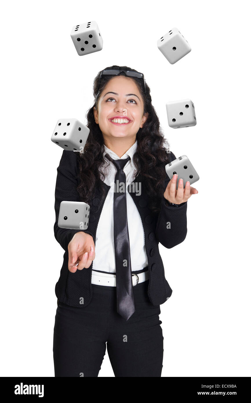 Woman holding dice hi-res stock photography and images - Alamy