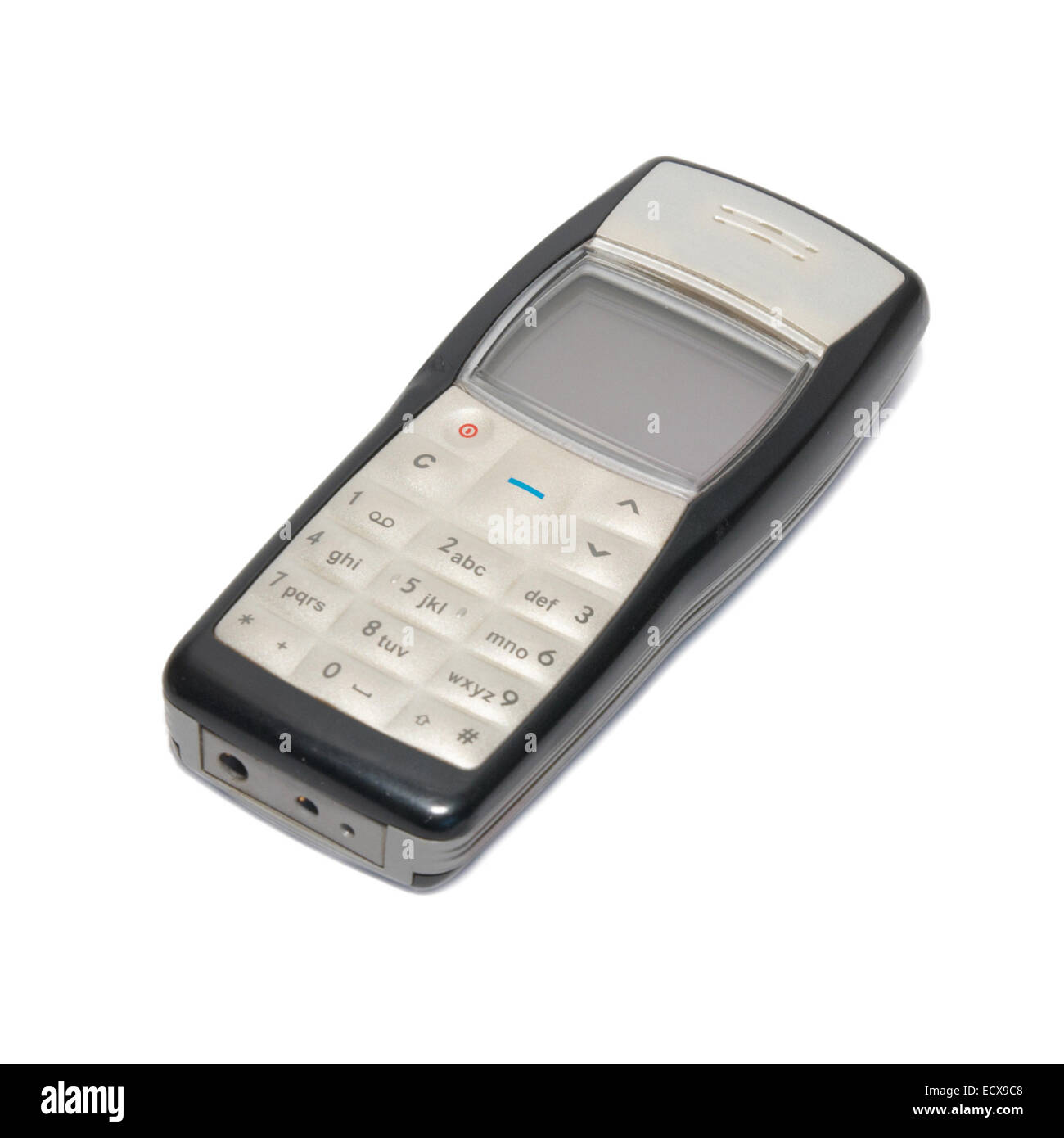 Silver retro mobile phone isolated on white Stock Photo - Alamy