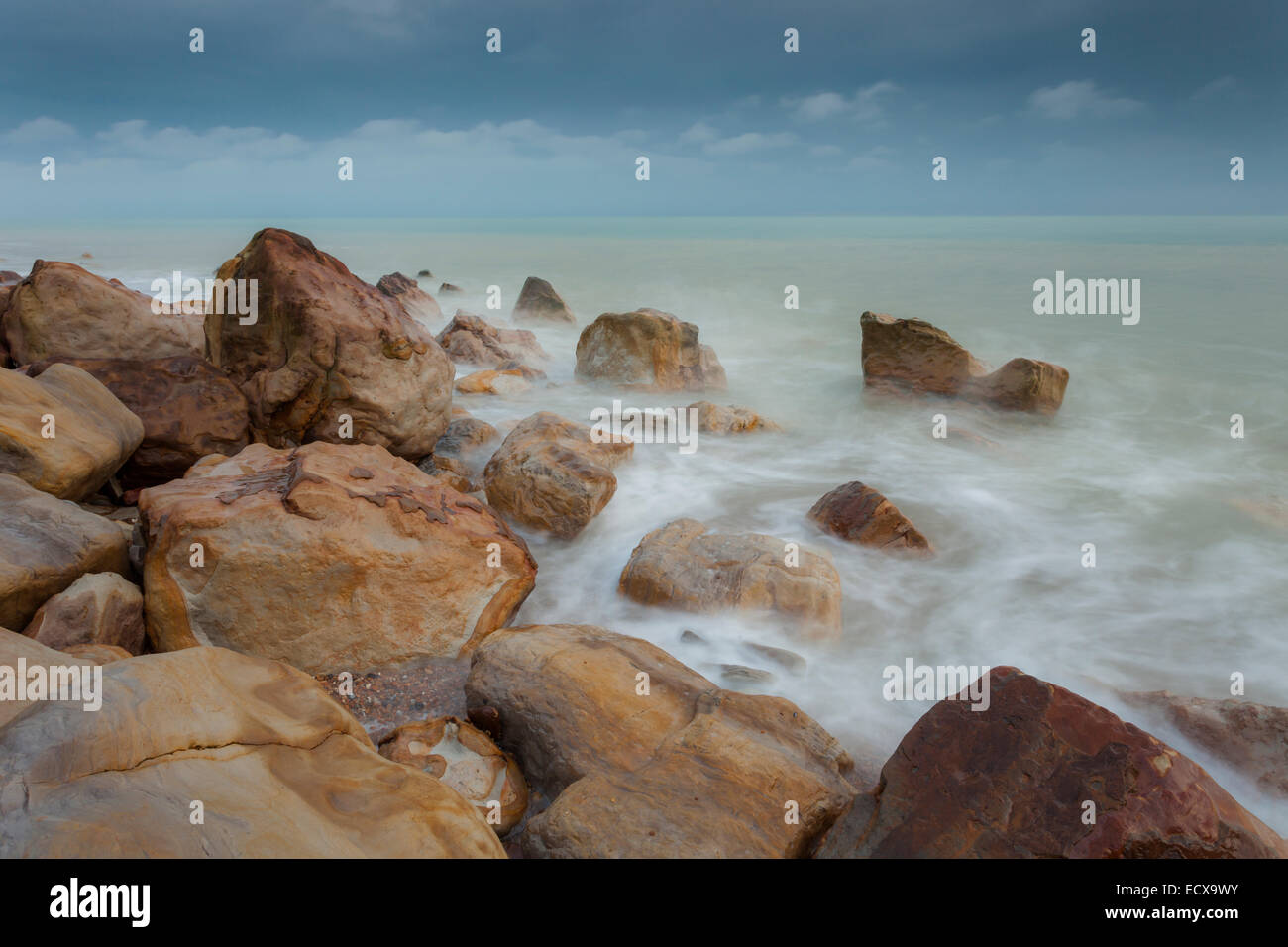 November afternoon at Covehurst Bay near Fairlight, East Sussex ...