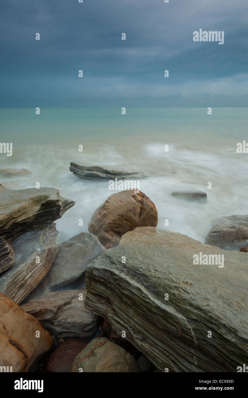 November afternoon at Covehurst Bay near Fairlight, East Sussex ...