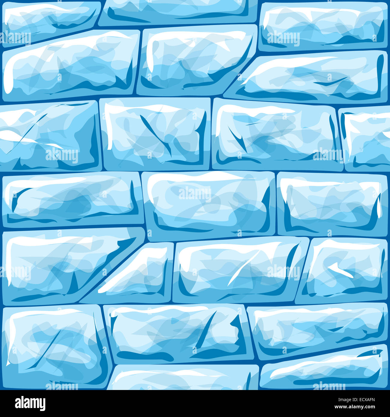 Vector illustration of blue ice brick seamless pattern Stock Photo - Alamy