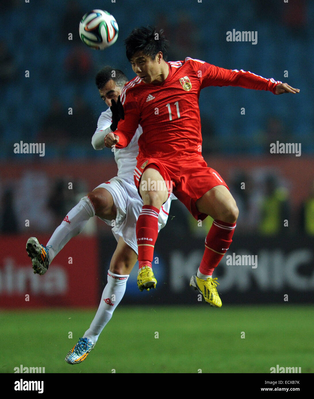 Chenzhou, China's Hunan province. 21st Dec, 2014. China's Hao Junmin (R ...