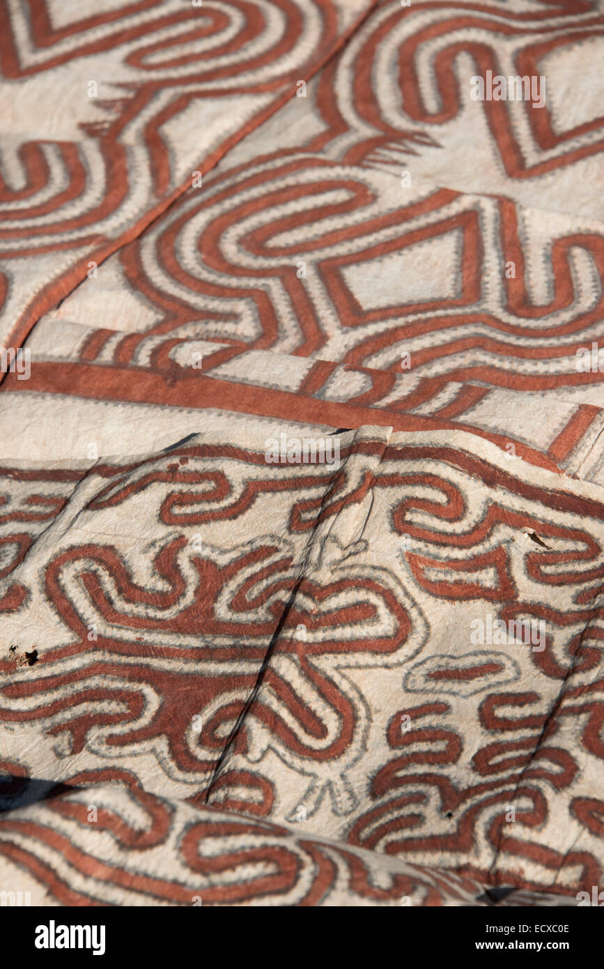 Melanesia, Papua New Guinea, Tufi. Traditional handmade tapa cloth ...