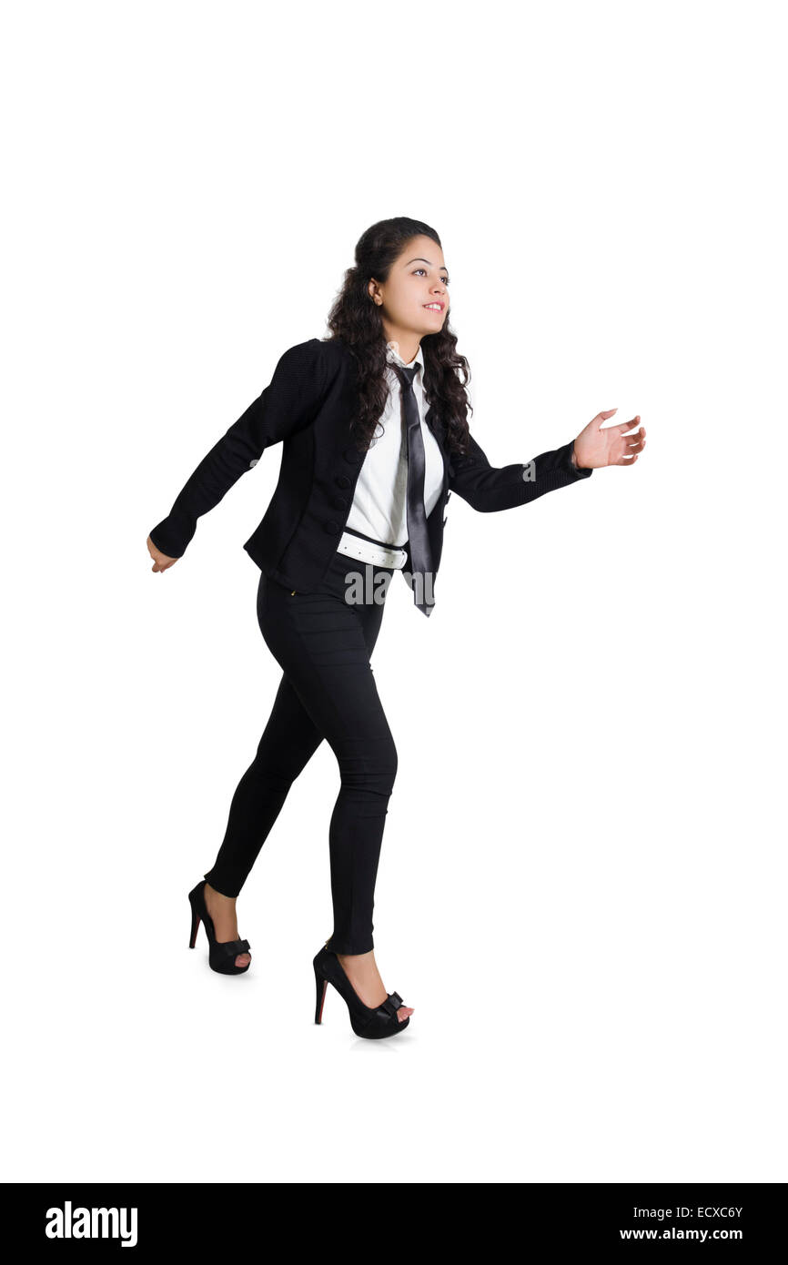 1 indian Business woman running Stock Photo - Alamy