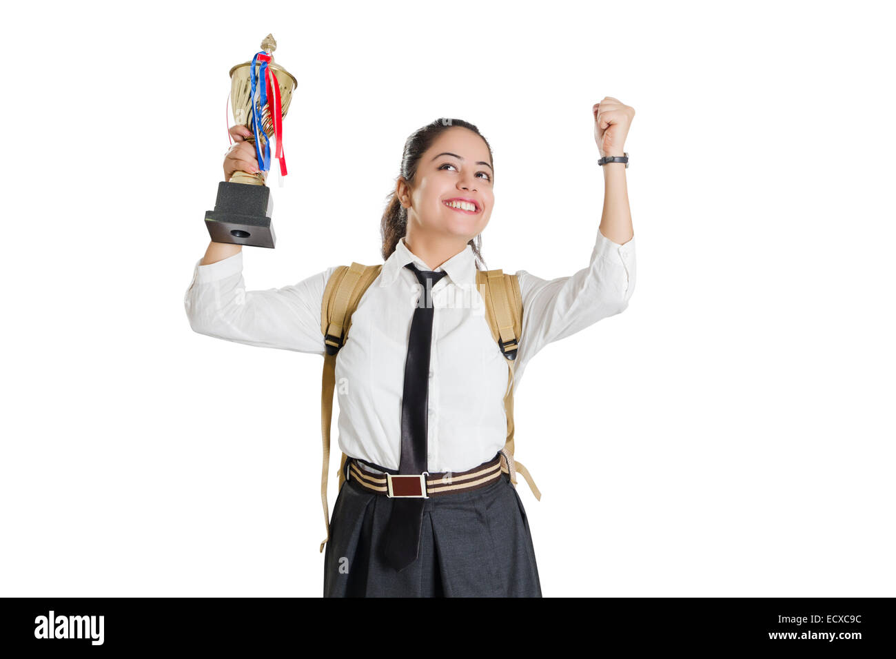1 indian school girl student Victory Trophy Stock Photo - Alamy