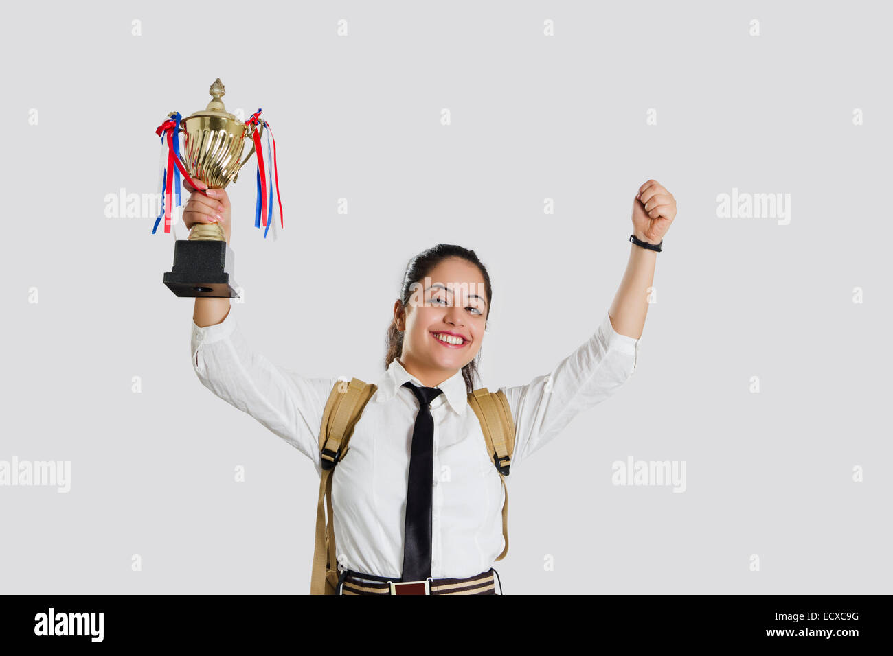 1 indian school girl student Victory Trophy Stock Photo - Alamy
